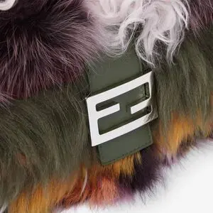 Fendi Baguette® 26424 Multicolor Inlaid Shearling Bag